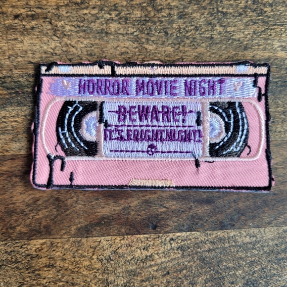 Vintage | Other | Vintage 9s Horror Movie Night Vhs Embroidered Iron On ...